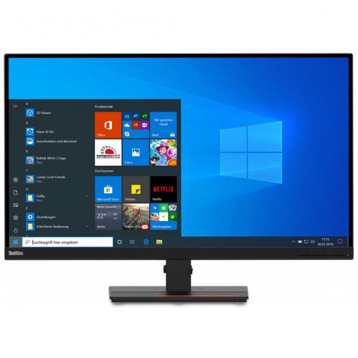 32-inch Lenovo ThinkVision T32H-20 2560x1440 LCD Monitor Black | Back ...
